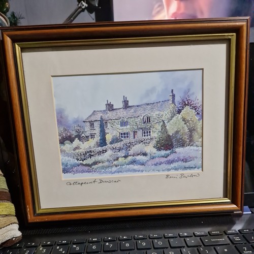 BRIAN BARLOW Signed Print Cottages at Dunscar 30 x 25cm | eBay UK