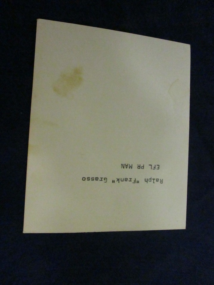 Vintage Ralph 'Frank' Grasso EFL PR Man Glossy Press Photo | eBay