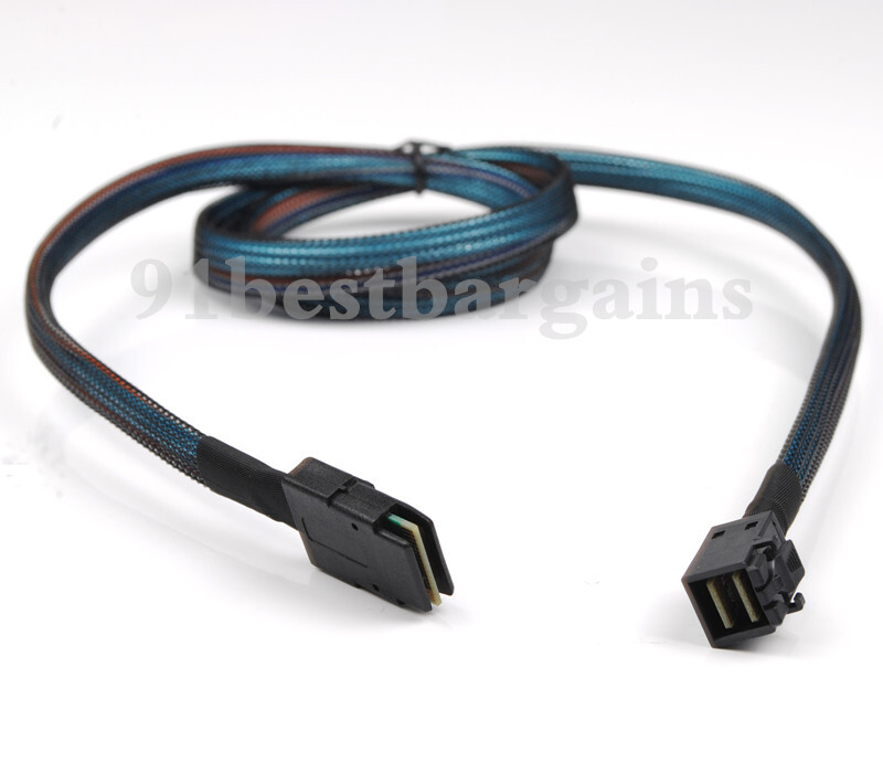 2 Packs 6G Internal Mini SAS Cable HD SFF-8643 to SFF-8087 SAS 2.1 RoHS ...