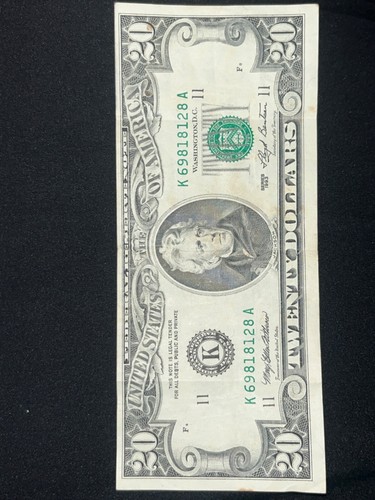 1993 series 20 dollar bill (Front Print Alignment Error) Very Good ...
