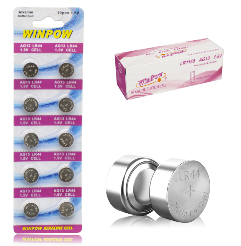 LR44 Batteries Alkaline AG13 357 A76 RW82 L1154 SR44 Button Coin Cell ...