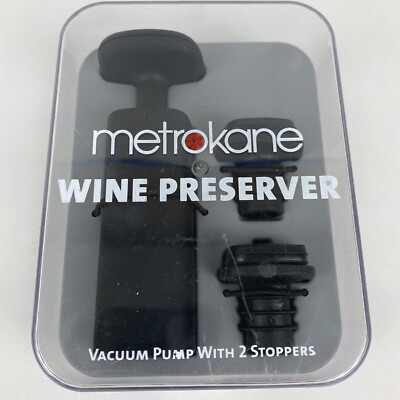 Metrokane Wine Preserver - Vacuum Pump with 2 Stoppers | eBay