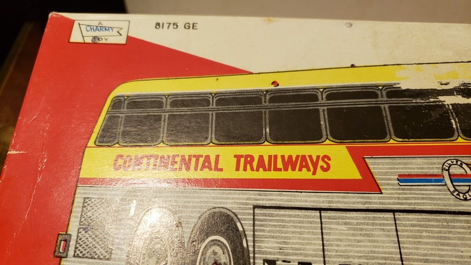 Charmy Toy Continental Trailways Silver Eagle Express Bus Friction Tin ...