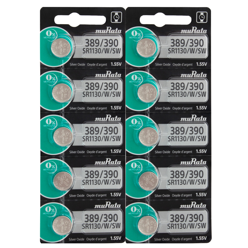 10pk Murata Watch Battery Size 389/390 Replace V389 SR54 Fast USA Ship ...