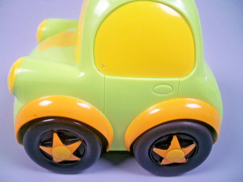 Little Tikes pull back green and yellow toy car with smiley face | eBay