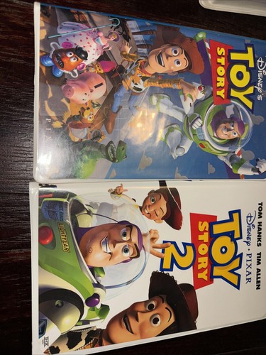 Vintage Disney Pixar Toy Story 1 and Toy Story 2 Clam Shell VHS Lot of ...
