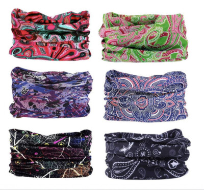 Toes Home 6PCS Outdoor Magic Headband Elastic Seamless Bandana Boho ...