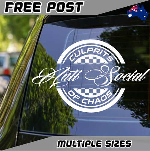 Antisocial Sticker Car Decal Window Hoon Drift Turbo Anti Social Club JDM Drag | eBay Australia