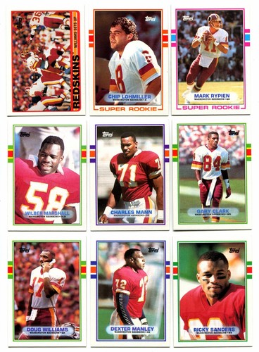 Lot Of (9) 1989 Topps Football Cards - Washington Redskins | eBay