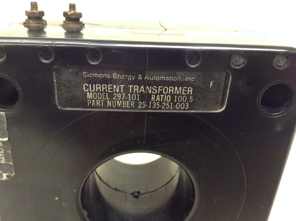 Siemens 297-101 25-135-251-003 100:5 Current Transformer 297101 ...
