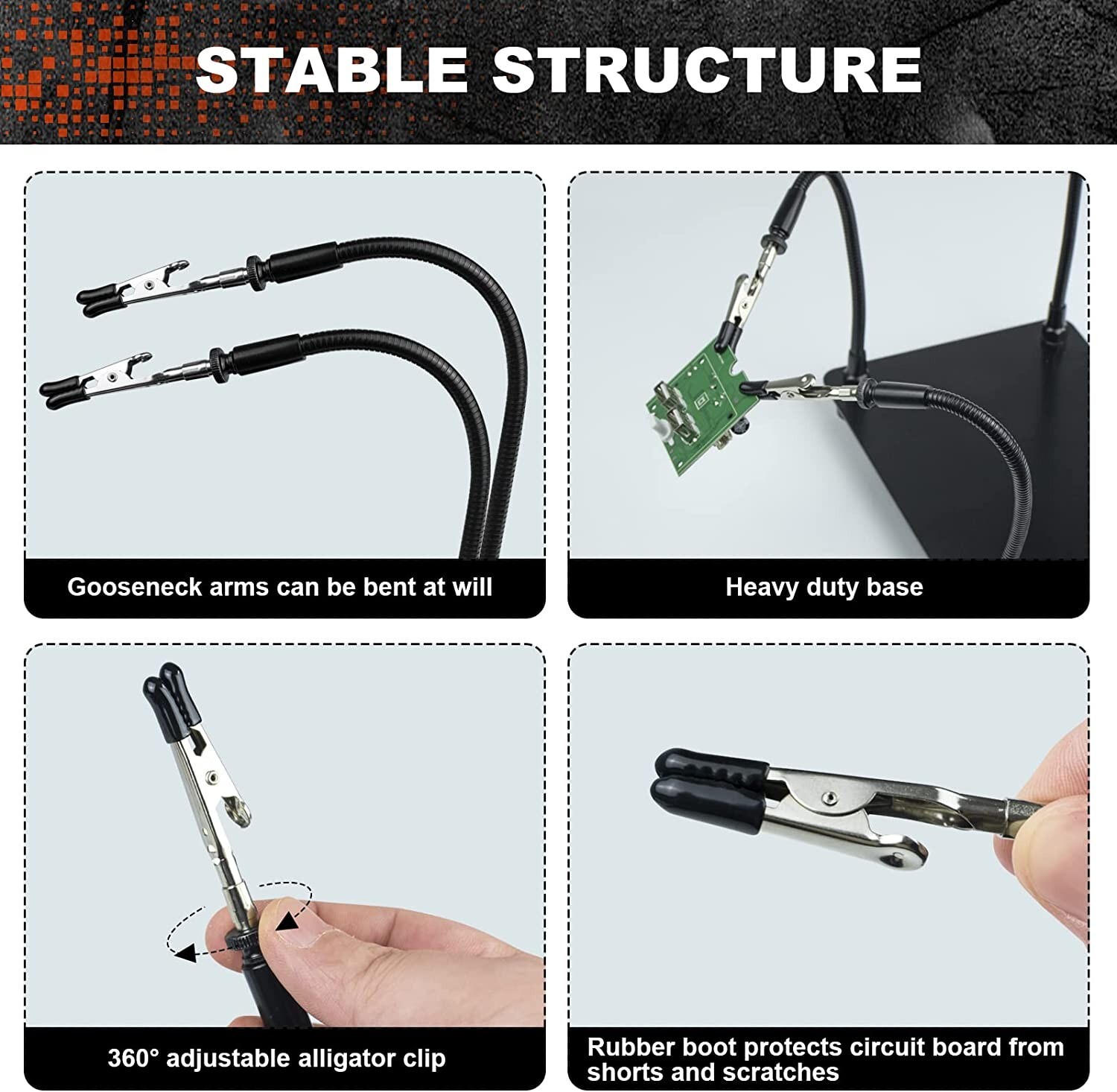 Helping Hands Soldering Station Third Hand Soldering Tool 4 Flexible ...
