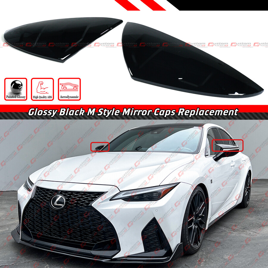 M Style Gloss Black Replacement Mirror Cover Caps For 19-25 Lexus IS ES ...
