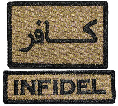 SET INFIDEL Arabic Crusader Morale ISAF Touch Fastener Hook Loop and ...