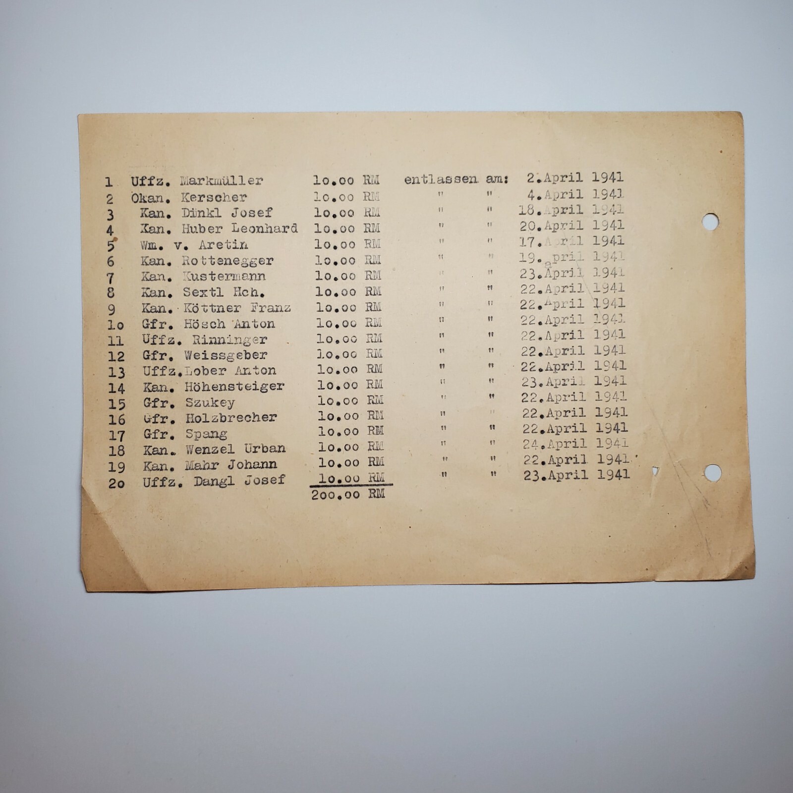 Original WW2 WWII German Wehrmacht document Artillery 1941 receipt ...