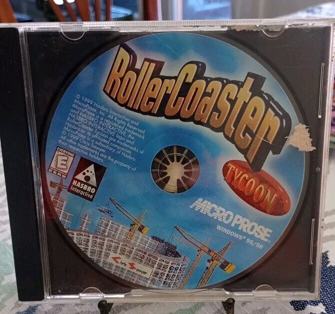 1999 Hasbro Roller Coaster Tycoon Original PC CD ROM Game Windows 95/98 ...