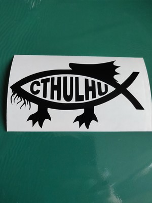 Cthulhu Fish - Funny/Car/Van/Camper/Bike Decal Sticker Vinyl Graphic ...