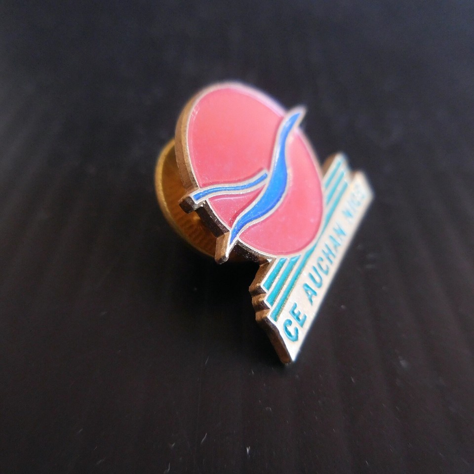 Enamel Gold Metal Pin Top CE AUCHAN Nice Design Company Brand France ...