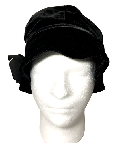 Vintage Lord and Taylor Hat Black Velvet Cloche Flapper Style Made in ...