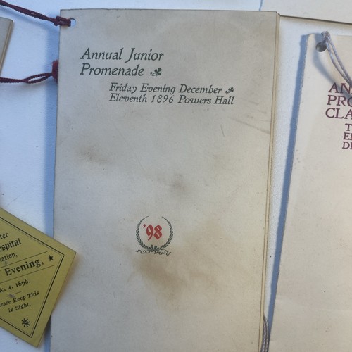 1890s Rochester high school prom/school pamphlet/paperwork/historical ...