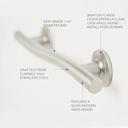 inch Bathroom Wave Grab Bar Finish 48 Satin | eBay