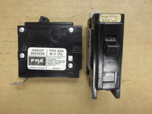 Federal Pacific BAB BAB1015 1 pole 15 amp 120/240v Circuit Breaker ...