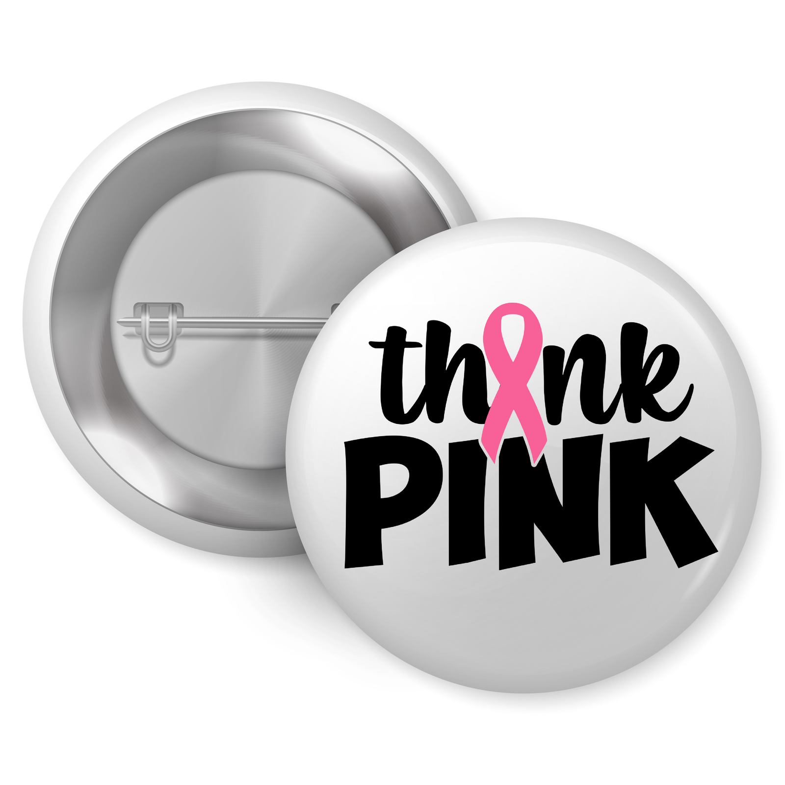 Set of 4 Pink Ribbon Support Badges - 1in 25mm | eBay