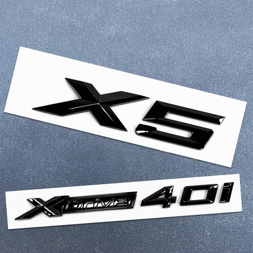Gloss Black For X5 Series Emblem X5+XDrive40i Letter Rear Trunk Badge ...