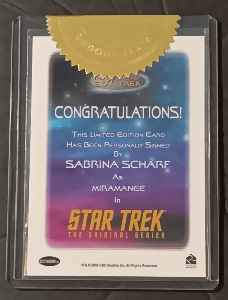 STAR TREK: THE ORIGINAL SERIES Signed by SABRINA SCHARF as Miramanee | eBay