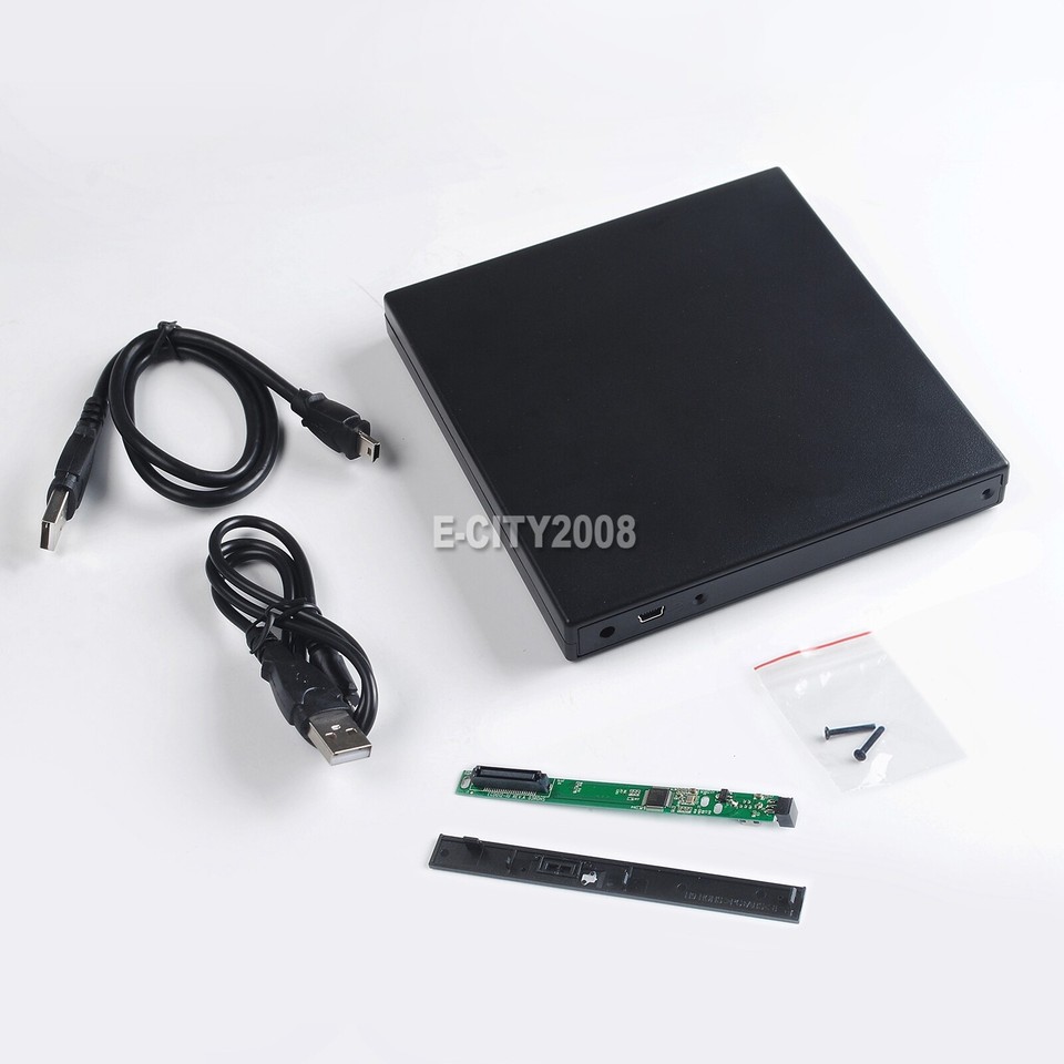 External USB 2.0 case enclosure Adapter for 12.7mm IDE blu-ray CD DVD ...