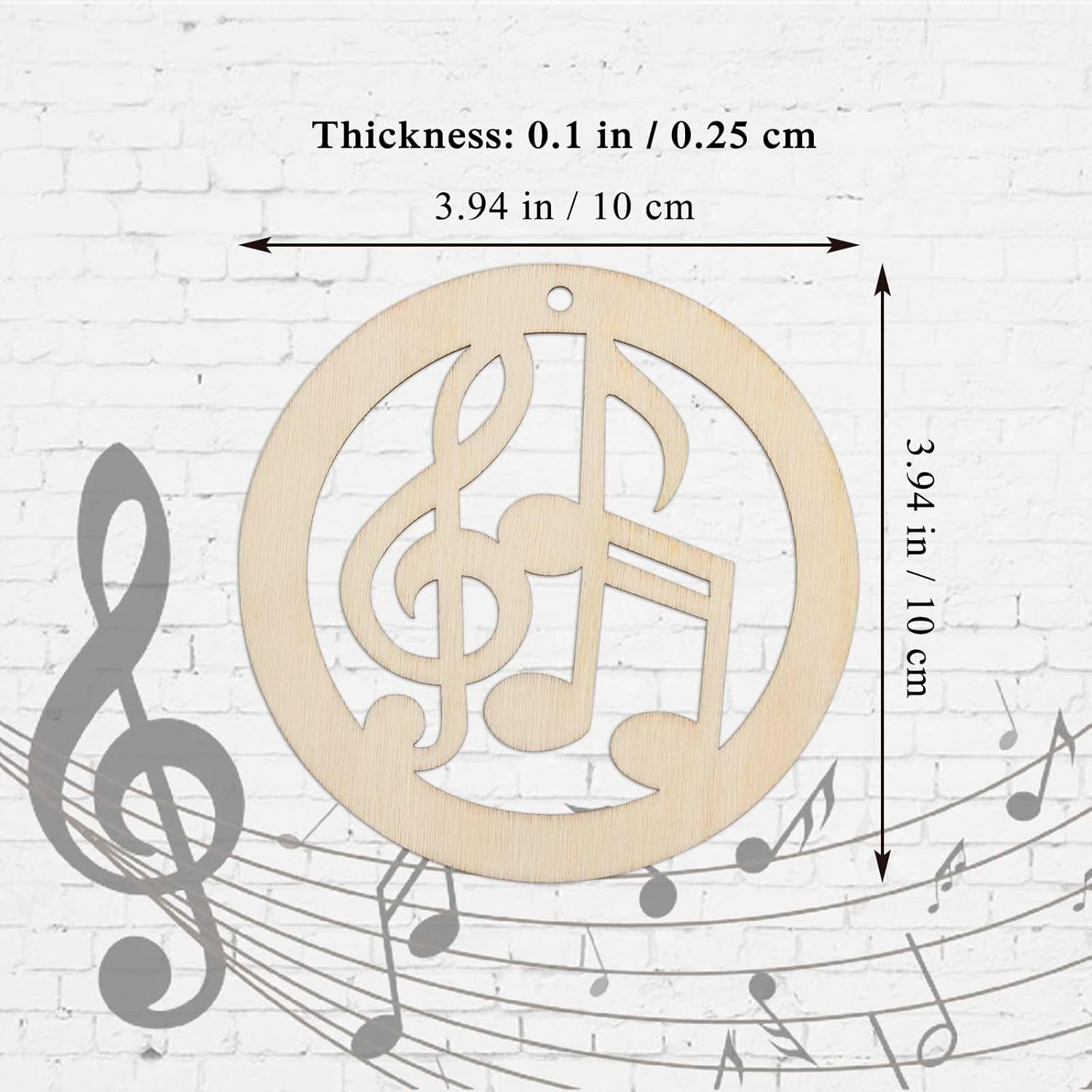 20Pcs Music Note Wood DIY Crafts Cutouts Wooden round Musical Note ...