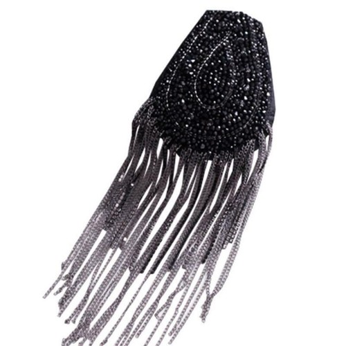 Fringed Shoulder Pads Rhinestone Shoulder Jewelry Vintage Tassel Link ...