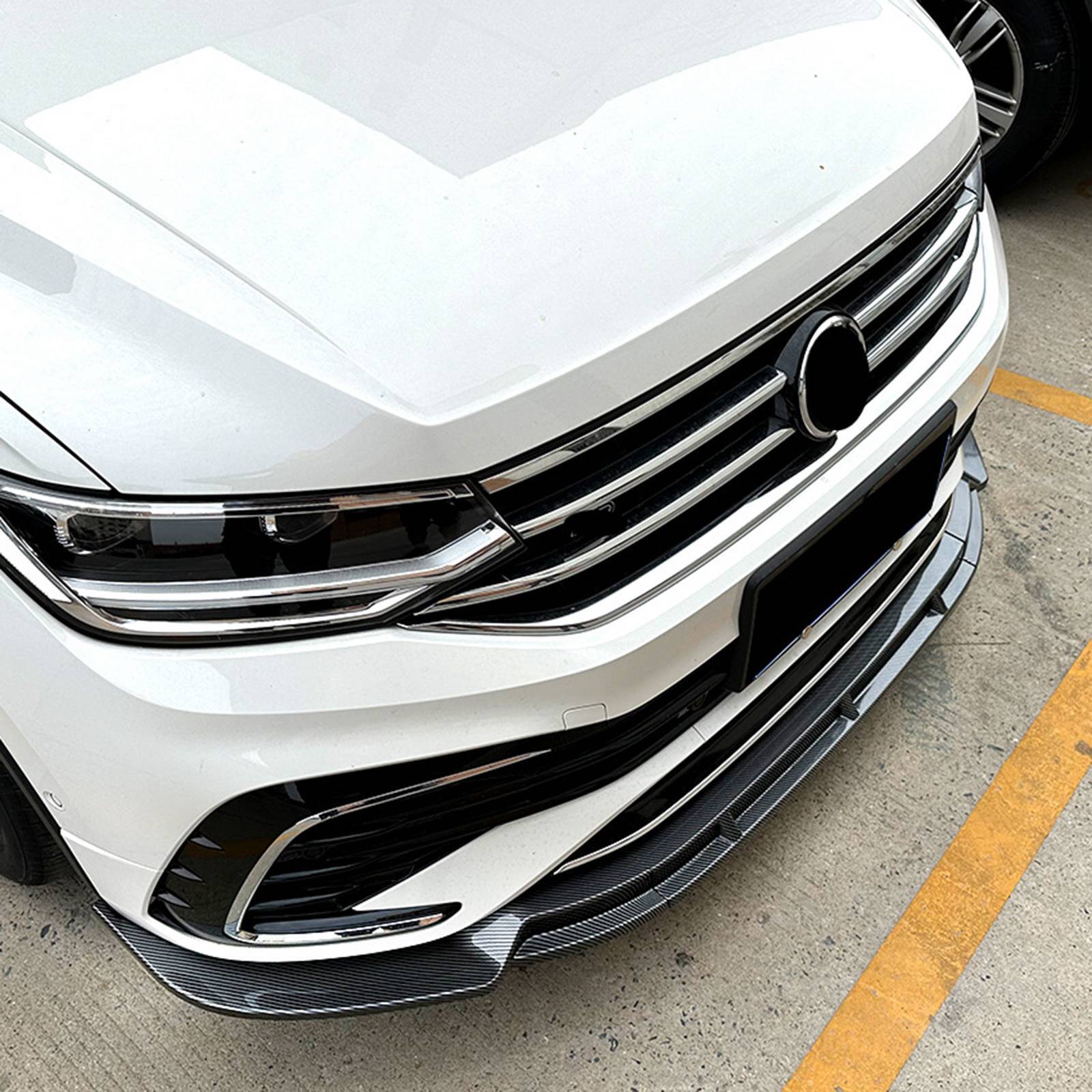 Carbon Fiber Look Front Bumper Spoiler Splitter Lip For VW Tiguan R ...