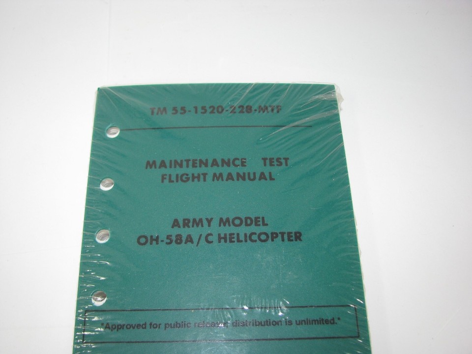Maintenance Test Flight Manual for Army Model OH-58A/C Helicopters ...