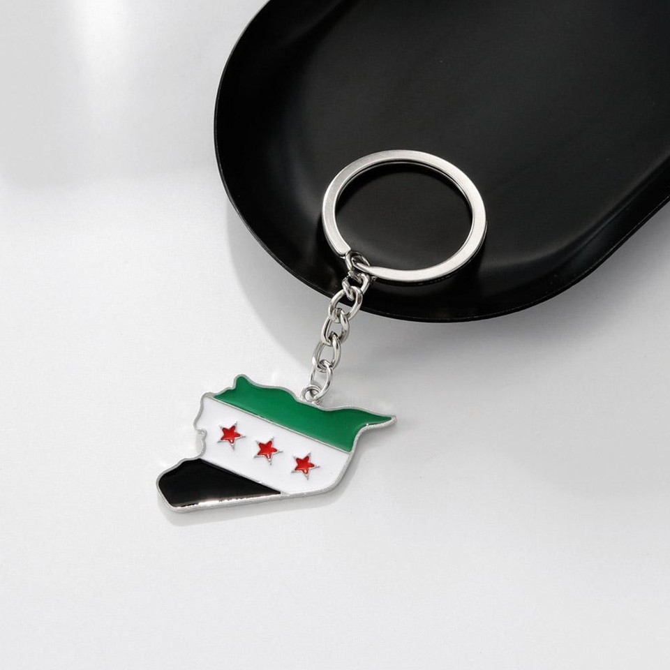 Syria Map Flag Keychain Jewelry Syria Maps Flag Key Chain Syria ...