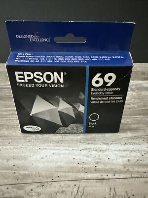 GENUINE Epson 69 T0691 Black Ink Cartridge Expiration 11/2017 ...
