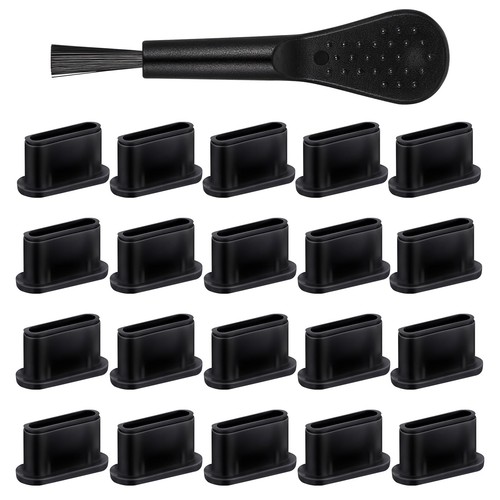 20 PCS USB C Dust Plug, Black Silicone Anti Dust Plug Type C Port ...