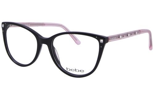 Bebe BB5225 001 Eyeglasses Frame Women's Jet Full Rim Rectangle Shape ...