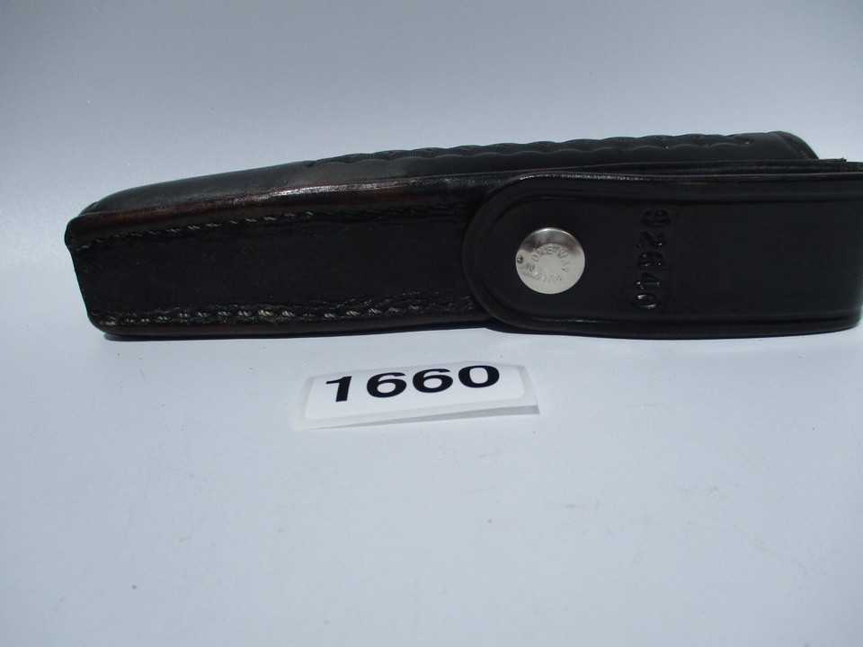 Black Basket Weave Leather Expandable Baton Holder Holster Police Cop ...