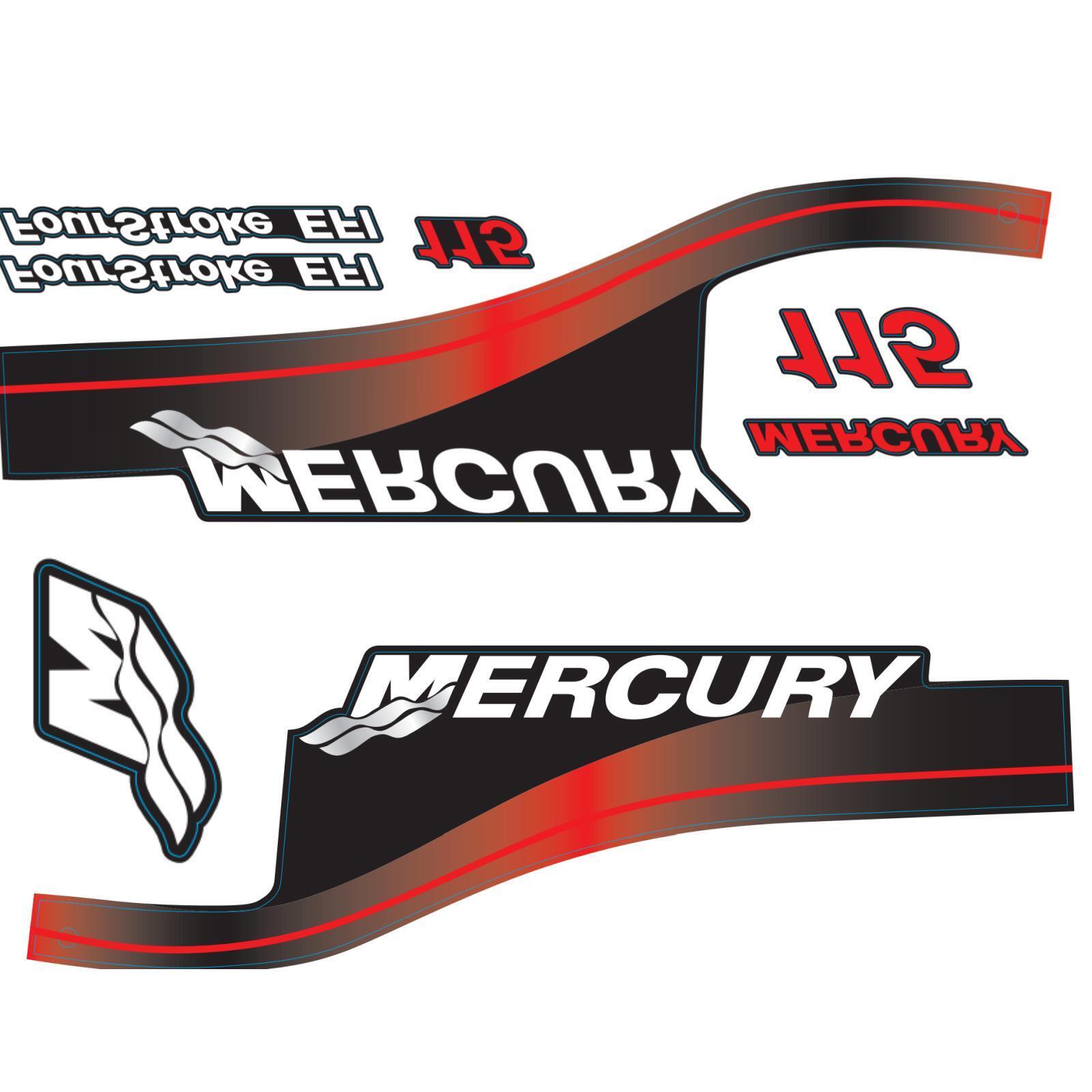 Mercury Outboard 115hp Rear Port Side Starboard Decals Set 881649A01 ...