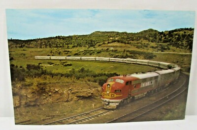 Vintage Ascending Raton Pass Santa Fe Railroad Postcard Fred Harvey C ...