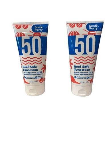 (12) Twelve Pack Sun Party Reef Safe Sunscreen SPF50 (Past Date w/ Ext ...