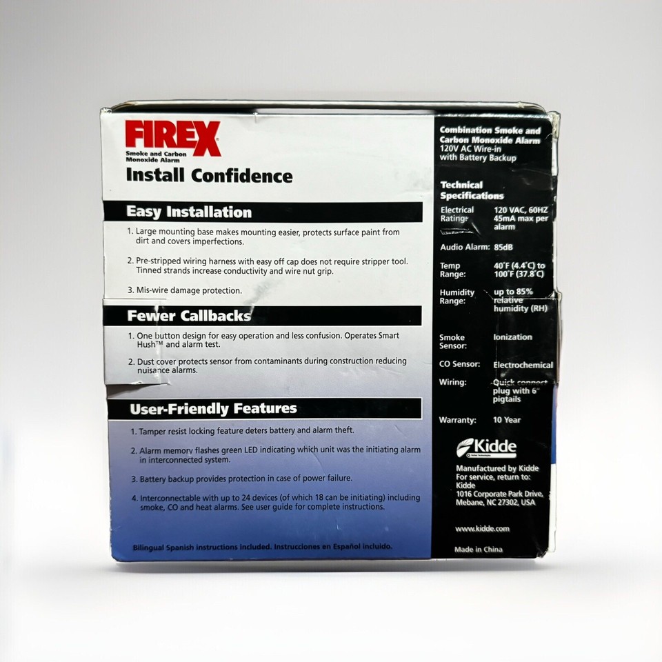 Kidde 21006377-N Hardwired Combination Carbon Monoxide & Smoke Alarm KN ...