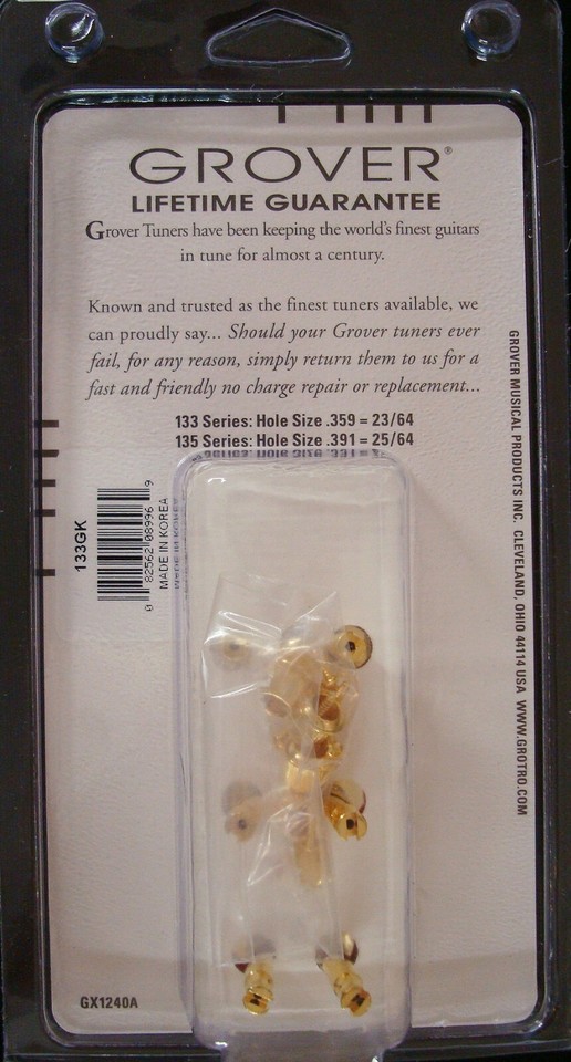 Grover 133GK Vintage Deluxe Tuning Machines 3+3, Keystone Button. Gold ...