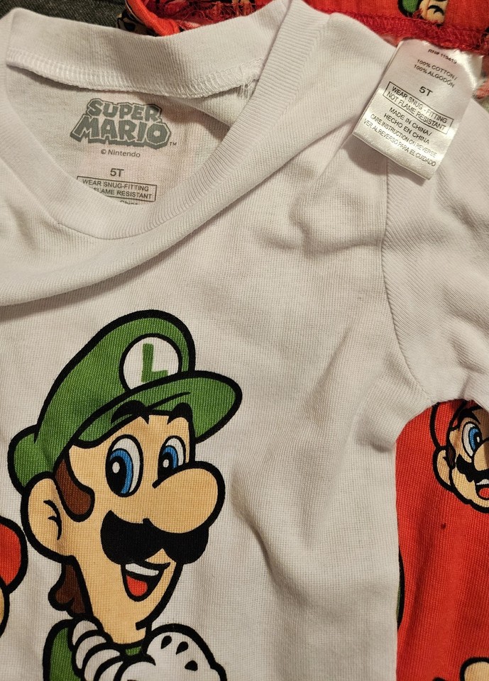 Super Mario And Luigi Bros Nintendo 5t Pajamas 2 Piece Long Sleeve ...