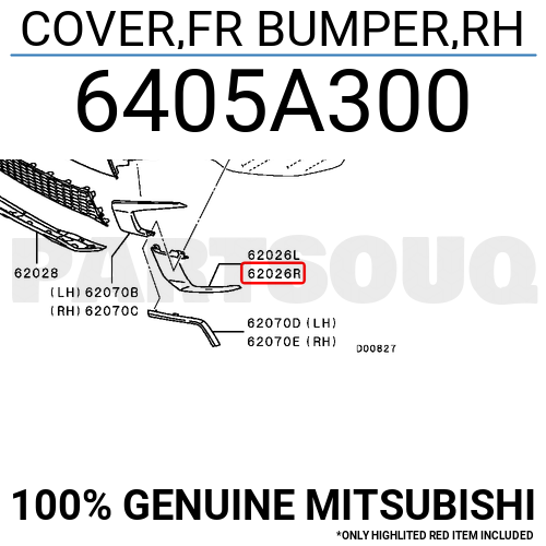 Genuine Mitsubishi Side Cover 6405A300 for sale online | eBay
