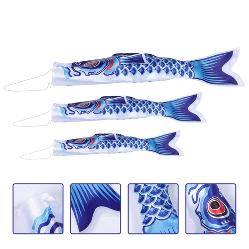 3Pcs japanese fish flag Windsocks Japan Windsock Fish Hanging Decor | eBay