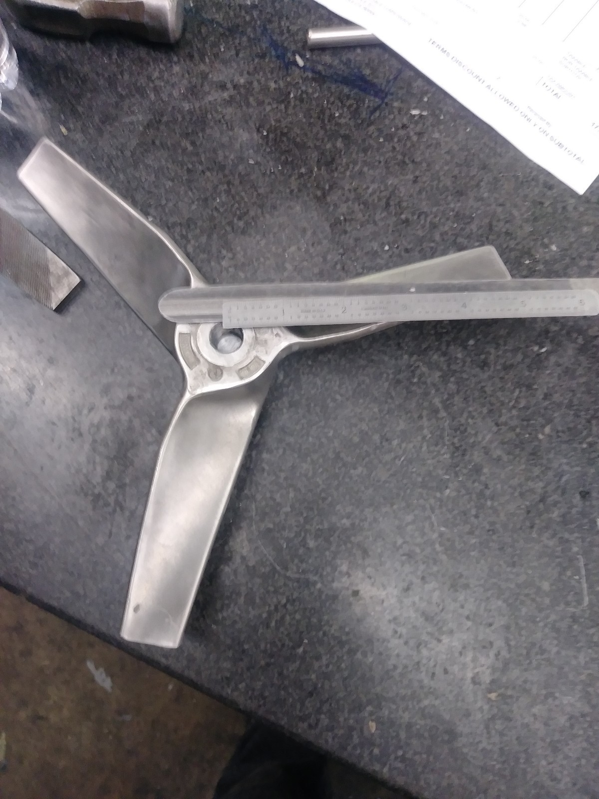 10 Inch Mixing Propeller 304 or 316ss. made in USA. Any size hole 1/2 ...