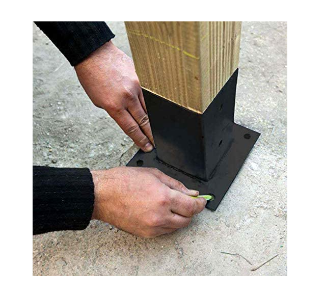 Deck Post Base Post Mounting Base (4 Pack) Wood Post Support Black ...