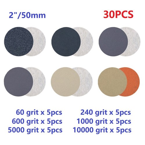 Discs Sand Paper Wet&Dry Round Waterproof 2inch 60/240/600/1000/5000 ...