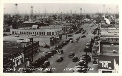 Main Street Looking West, Kilgore, TX Real Photo Postcard. Business ...
